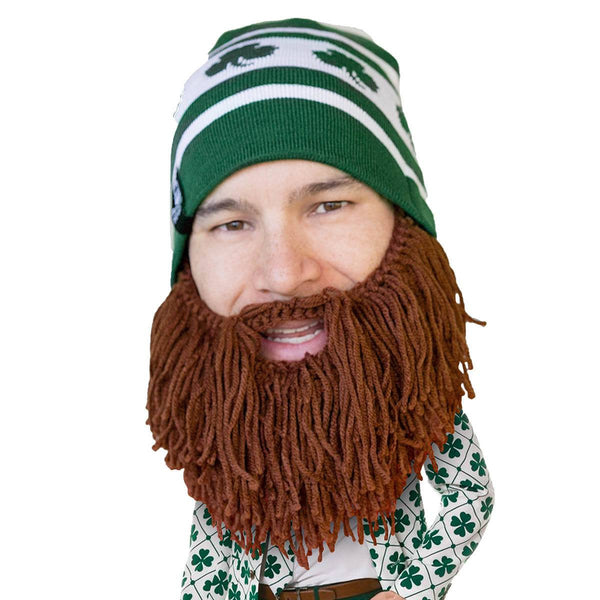 St. Patrick's Day Knit Beard Hat - Shamrock Beard Head – Beard Head®
